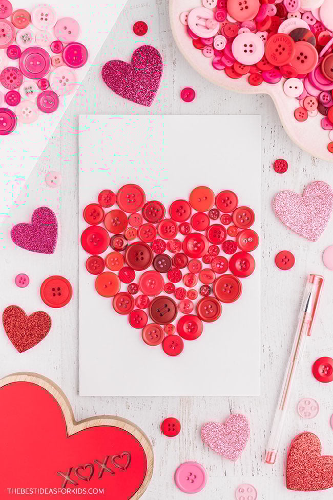 Heart Button Art - The Best Ideas for Kids