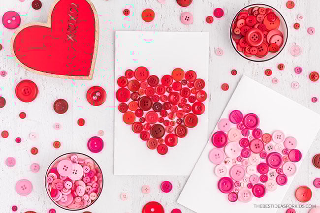 Heart Button Art - The Best Ideas for Kids