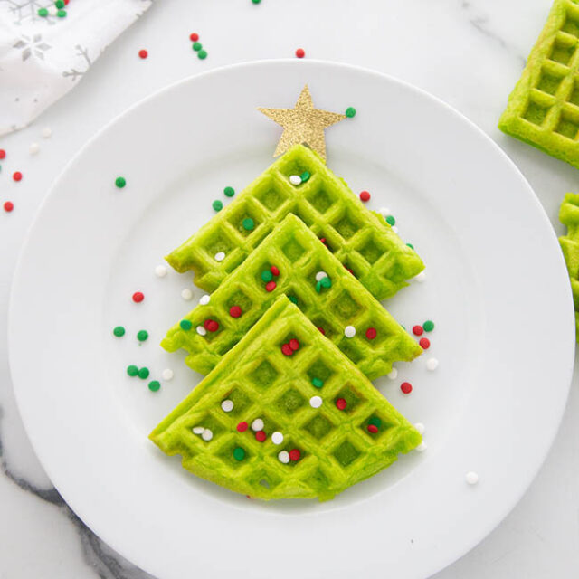 Christmas Tree Waffles