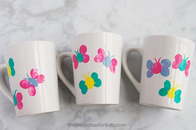 Fingerprint Butterfly Mug Painting - The Best Ideas for Kids