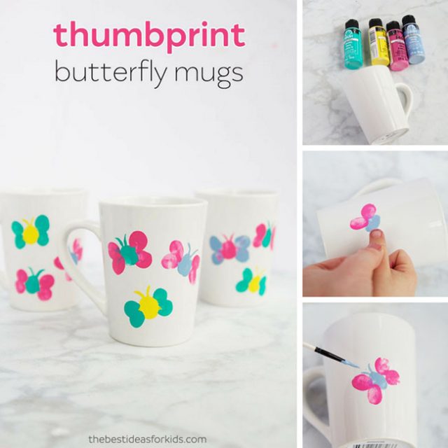 Fingerprint Butterfly Mug Painting - The Best Ideas for Kids