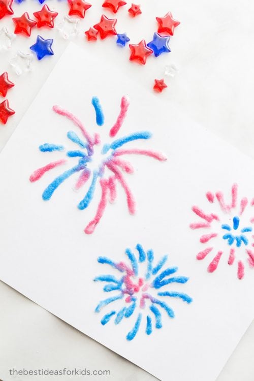 Salt Painted Fireworks - The Best Ideas for Kids