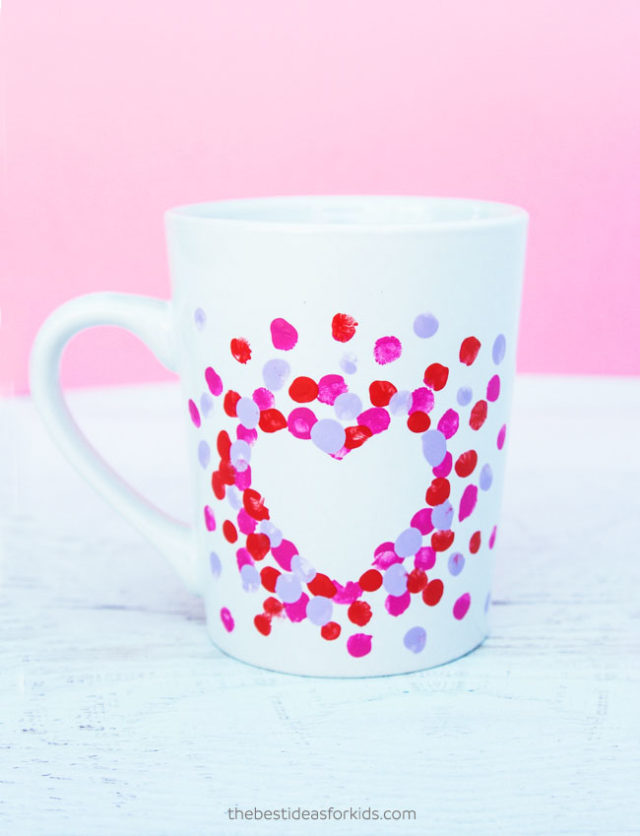 Fingerprint Heart Mugs - The Best Ideas for Kids