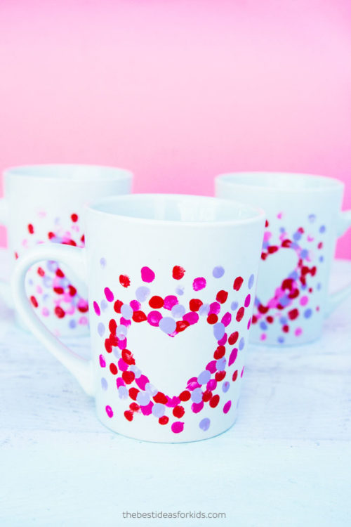 Fingerprint Heart Mugs - The Best Ideas for Kids