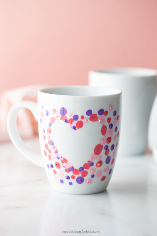 Fingerprint Heart Mugs - The Best Ideas for Kids