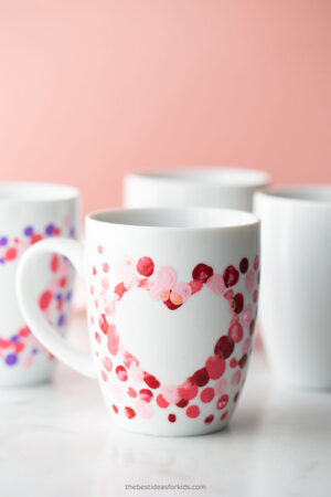 Fingerprint Heart Mugs - The Best Ideas for Kids