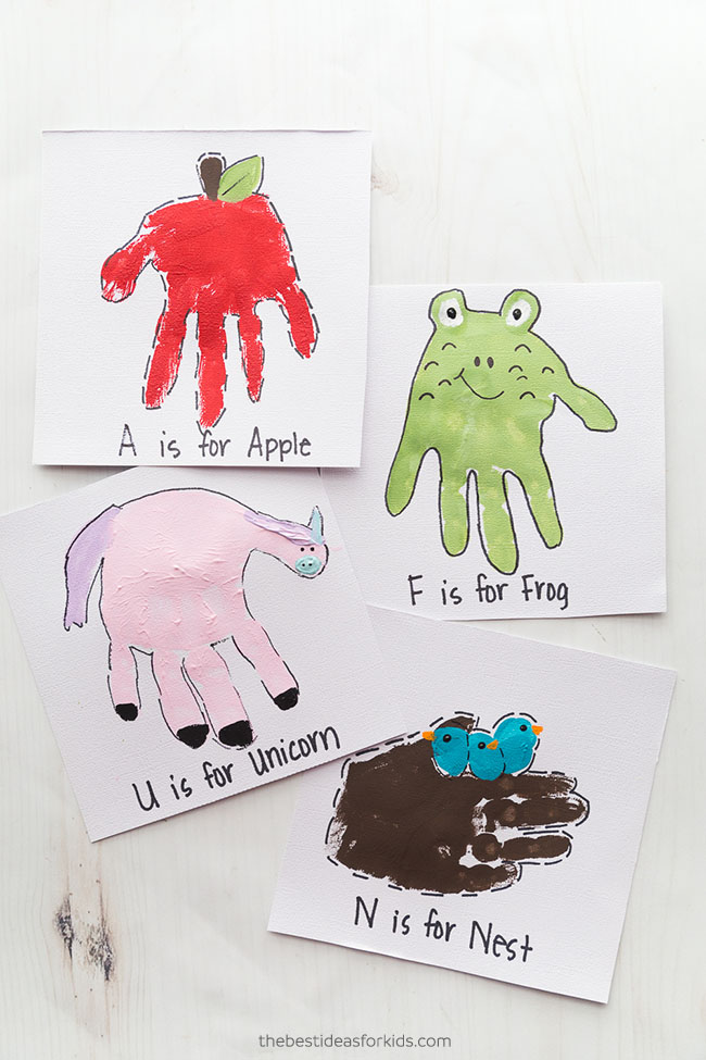 A Z ABC Alphabet Handprint Craft Art Phonic Book Baby Toddler Child Letters Teacher Classroom 