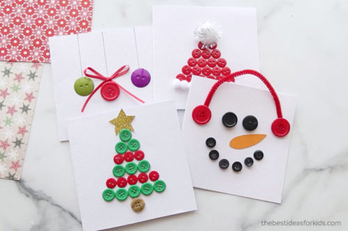 Christmas Button Cards - The Best Ideas for Kids