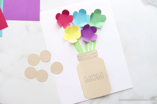 Mother's Day Flower Card (with free printable) - The Best Ideas for Kids