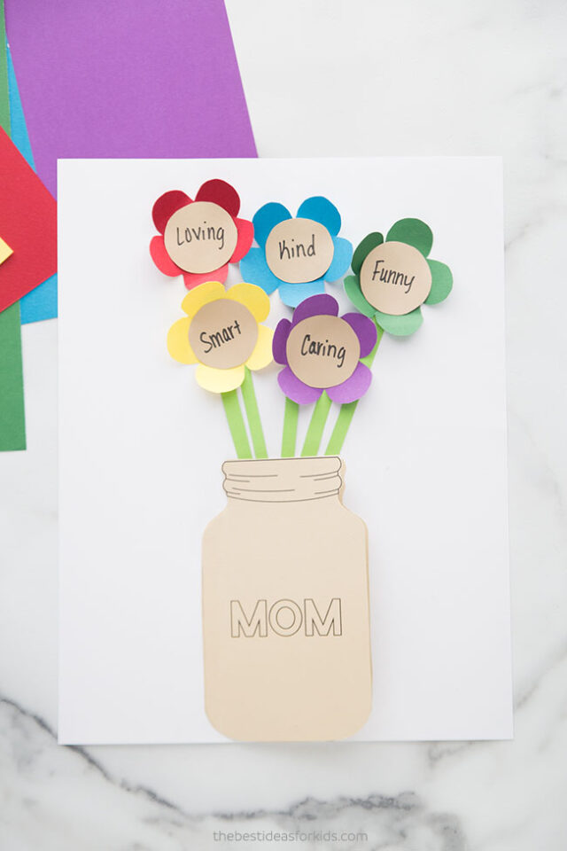 Mother's Day Flower Card (with free printable) - The Best Ideas for Kids