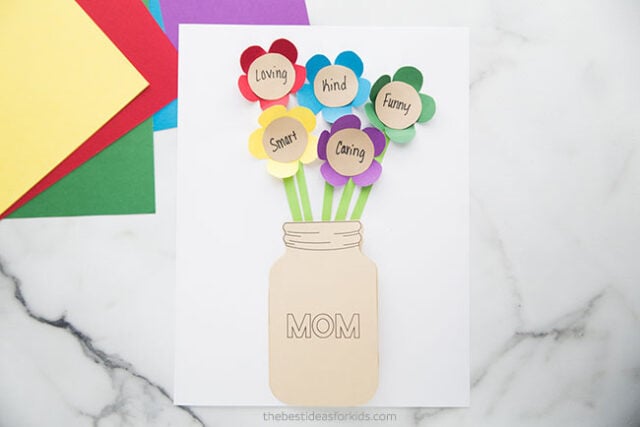 Mother's Day Flower Card (with free printable) - The Best Ideas for Kids