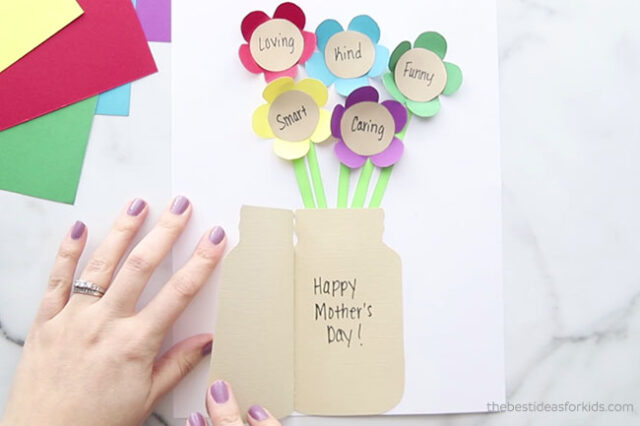Mother's Day Flower Card (with free printable) - The Best Ideas for Kids