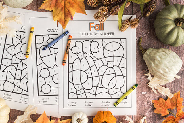 Fall Color By Number (Free Printables) - The Best Ideas for Kids