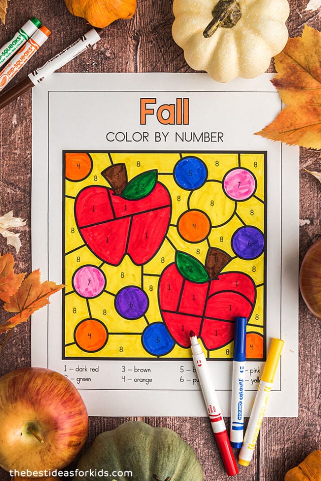 Fall Color By Number (Free Printables) - The Best Ideas for Kids