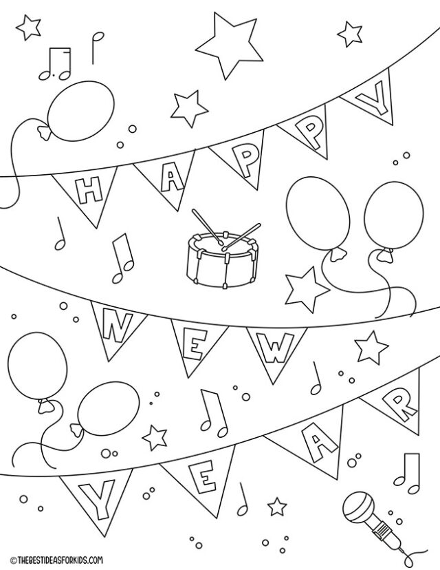 New Years Coloring Pages (Free Printables) - The Best Ideas for Kids