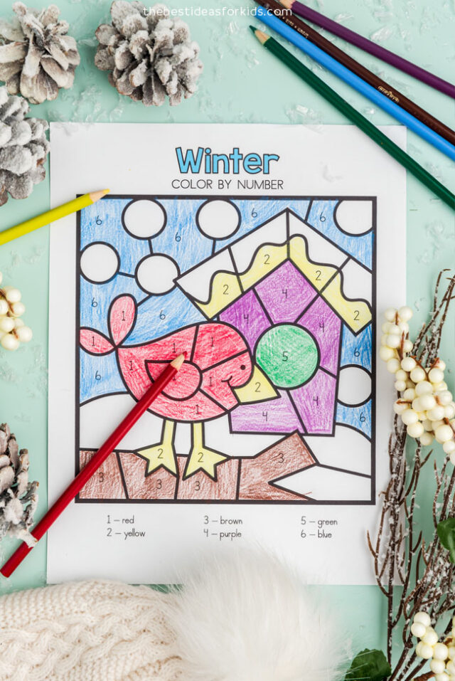 Winter Color By Number (Free Printables) - The Best Ideas for Kids