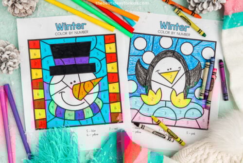 Winter Color By Number (Free Printables) - The Best Ideas for Kids