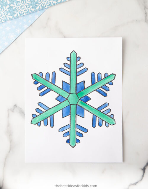 Watercolor Snowflake - The Best Ideas for Kids