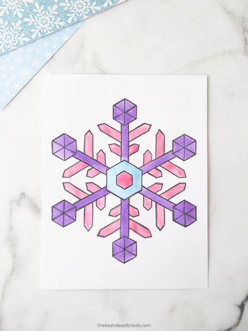 Watercolor Snowflake - The Best Ideas for Kids
