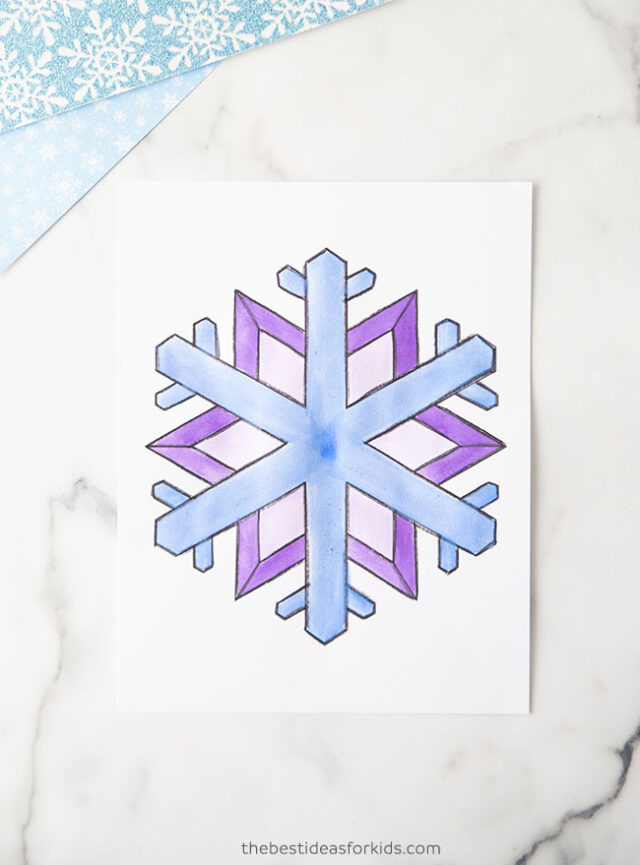 Watercolor Snowflake - The Best Ideas for Kids