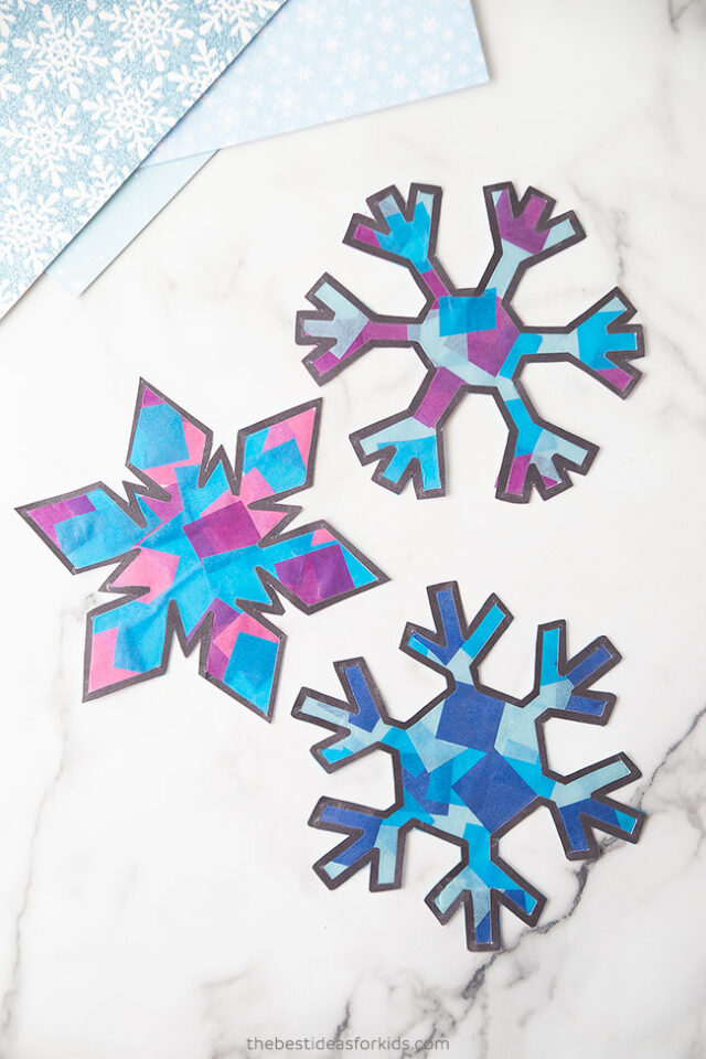 Snowflake Suncatcher (with Free Templates) - The Best Ideas for Kids