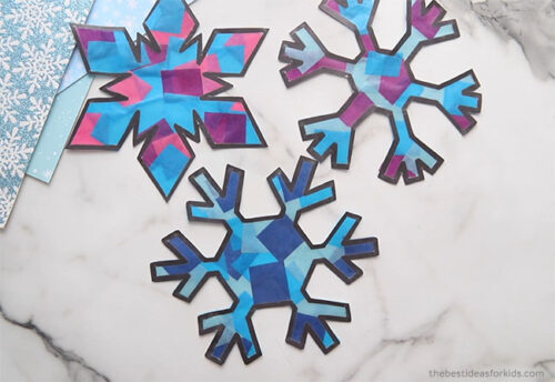 Snowflake Suncatcher (with Free Templates) - The Best Ideas for Kids