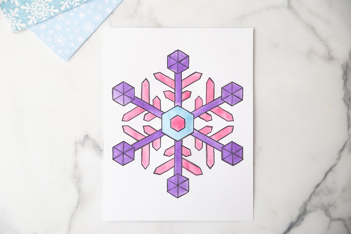 Watercolor Snowflake - The Best Ideas for Kids