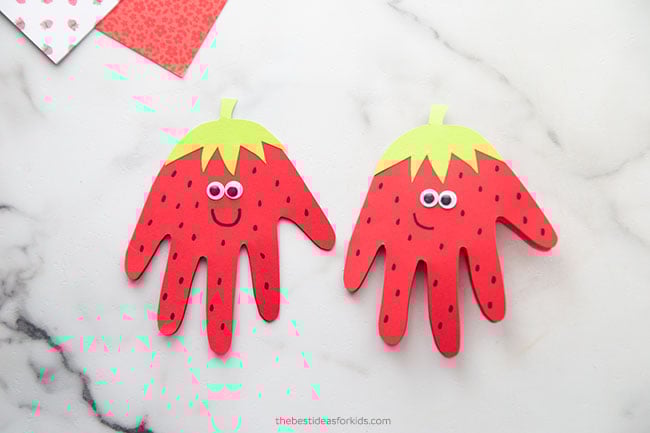 Strawberry Handprint - The Best Ideas for Kids