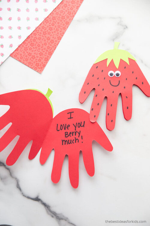 Strawberry Handprint - The Best Ideas for Kids