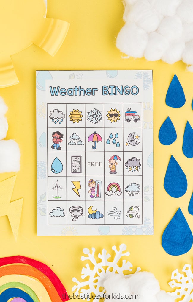 Weather Bingo (free printable) - The Best Ideas for Kids