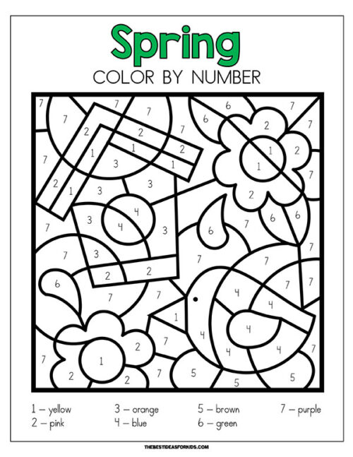 Spring Color By Number (Free Printables) - The Best Ideas for Kids