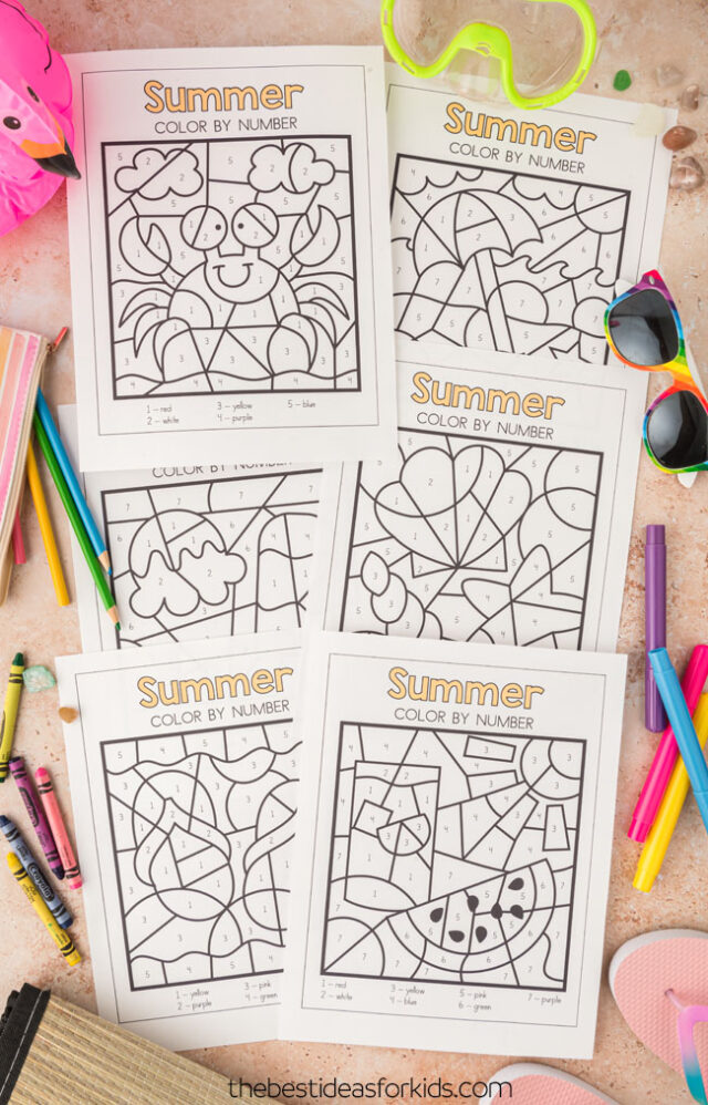 Summer Color By Number Free Printables Impulse