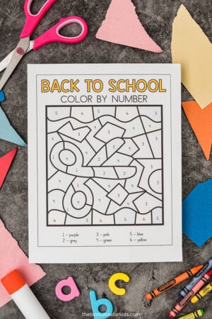 Back To School Color By Number (Free Printables) - The Best Ideas for Kids