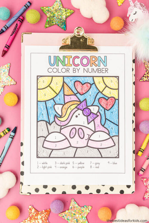 Unicorn Color By Number (Free Printables) - The Best Ideas for Kids