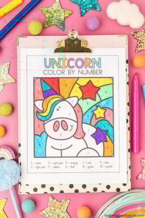 Unicorn Color By Number (Free Printables) - The Best Ideas for Kids
