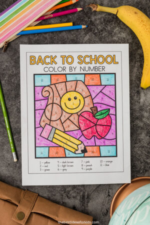 Back To School Color By Number (Free Printables) - The Best Ideas for Kids