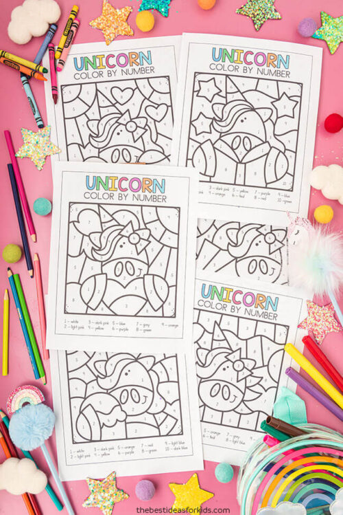 Unicorn Color By Number (Free Printables) - The Best Ideas for Kids