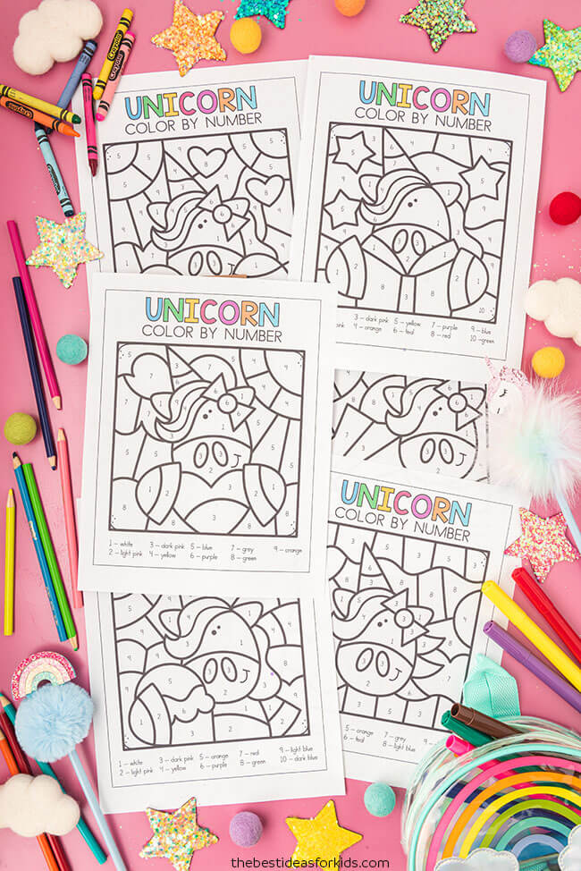 Unicorn Color By Number (Free Printables) - The Best Ideas for Kids