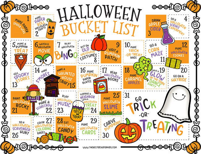 Halloween Bucket List - The Best Ideas for Kids