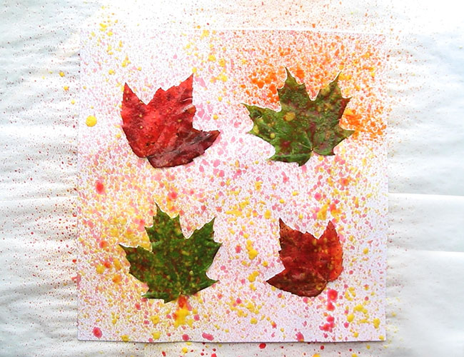 Leaf Spray Painting - The Best Ideas for Kids