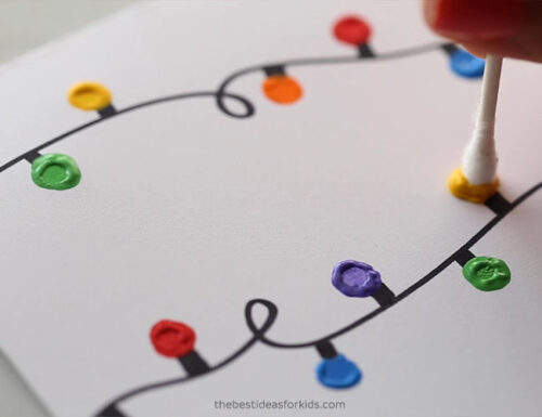 Q-Tip Painted Christmas Lights - The Best Ideas for Kids