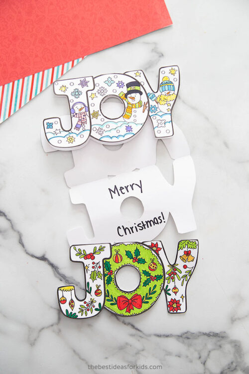 Joy Christmas Card (Free Printable) - The Best Ideas for Kids