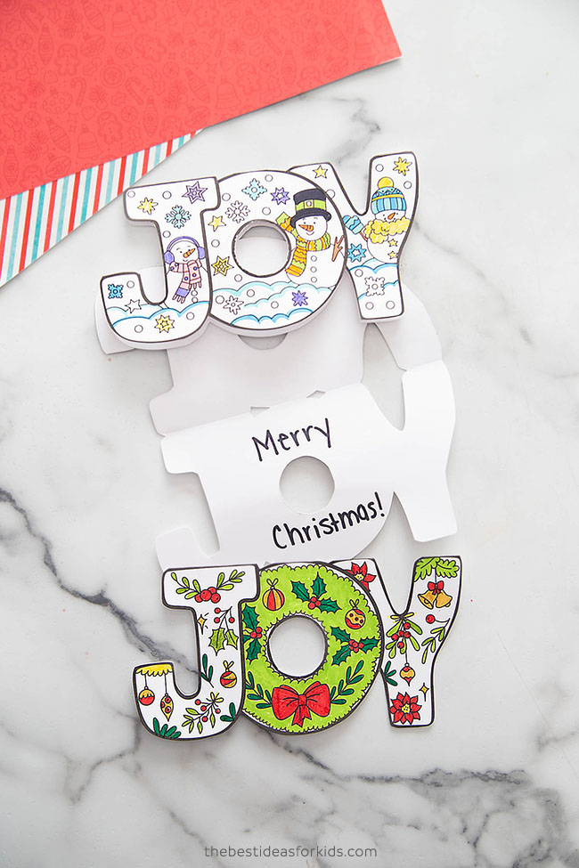 Joy Christmas Card (Free Printable) - The Best Ideas for Kids