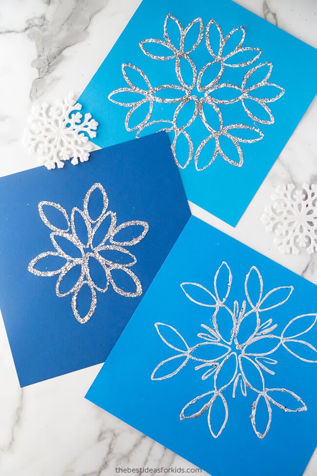 Paper Roll Stamped Snowflake - The Best Ideas for Kids