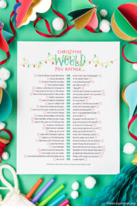 50 Christmas Would You Rather (Free Printables) - The Best Ideas for Kids