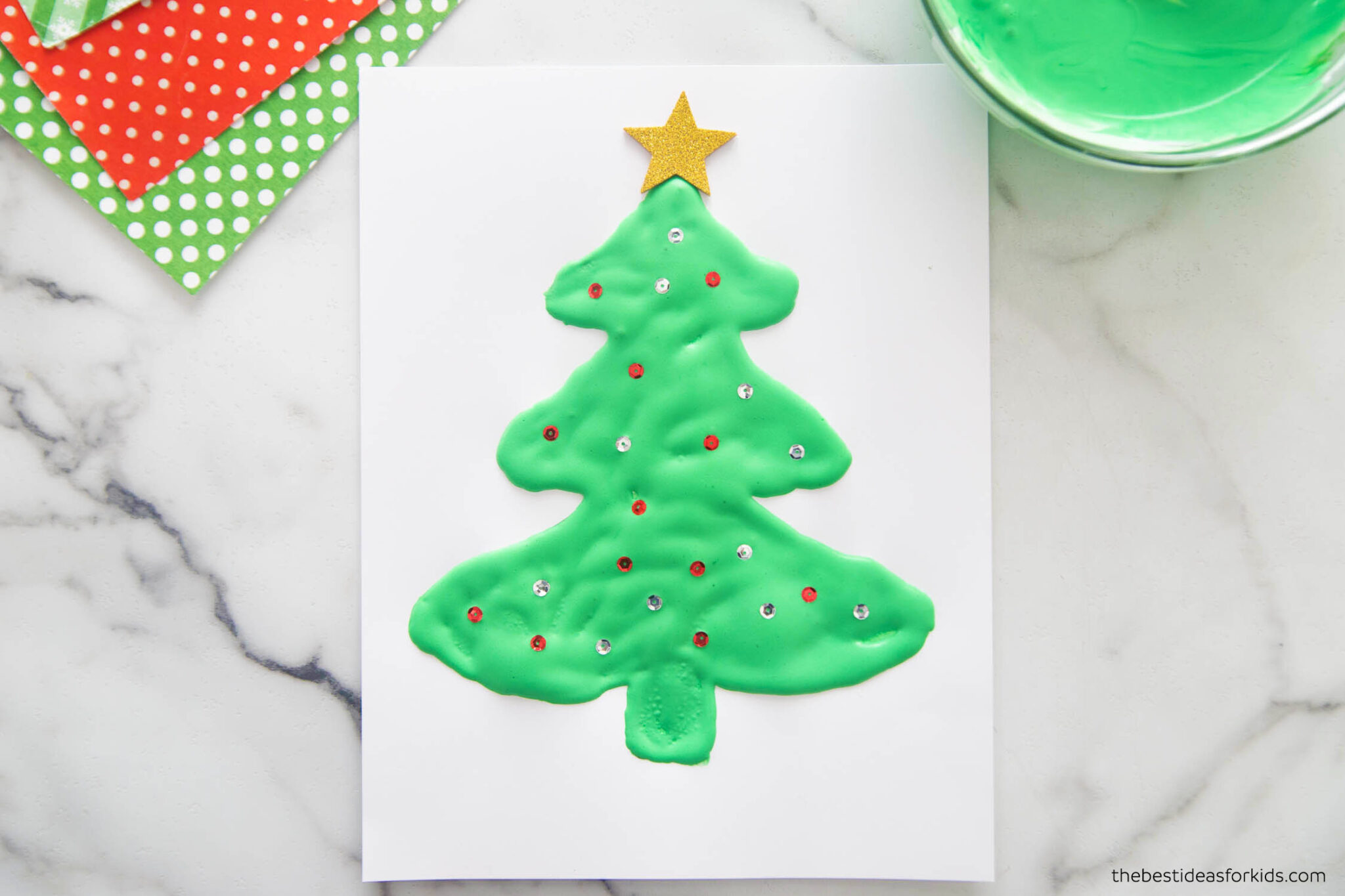 Puffy Paint Christmas Tree - The Best Ideas for Kids