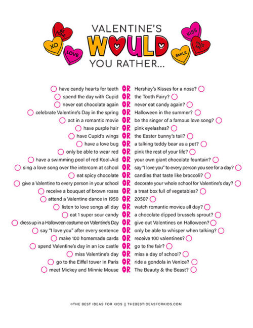 25 Valentine's Day Would You Rather (Free Printables) - The Best Ideas ...