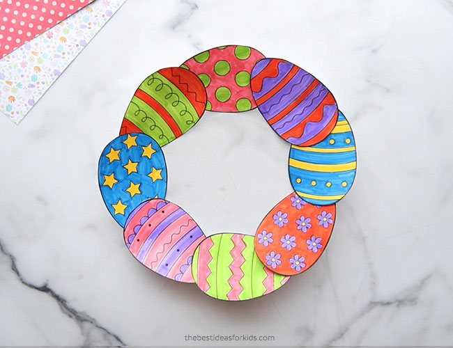 Paper Easter Egg Wreath (Free Printables) - The Best Ideas for Kids