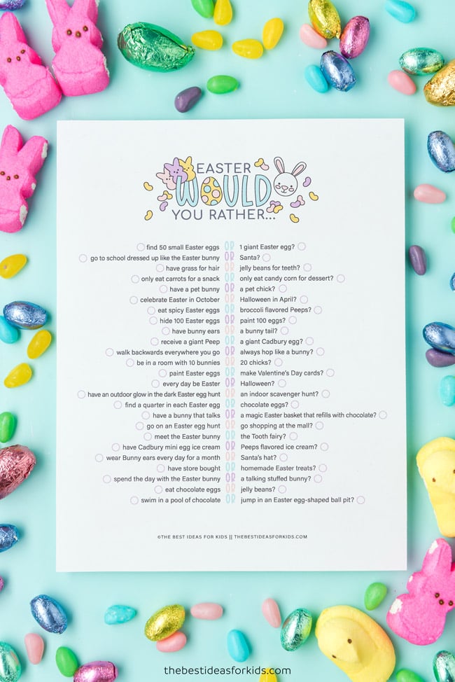 Easter Would You Rather Questions (Free Printables) - The Best Ideas ...
