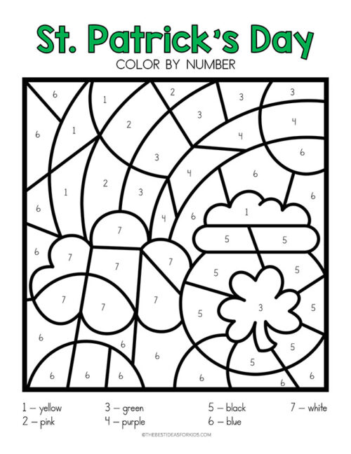 St Patrick's Day Color by Number (Free Printables) - The Best Ideas for ...